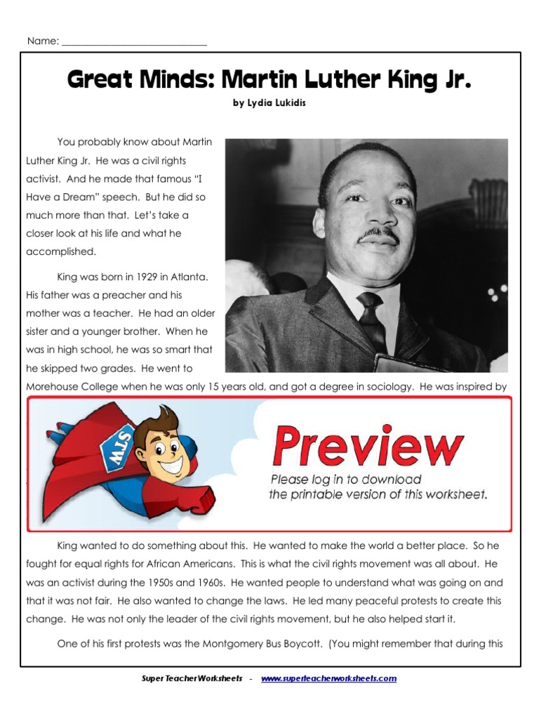 Martin Luther King Jr.: A Legacy of Equality | PDF | Martin Luther King ...