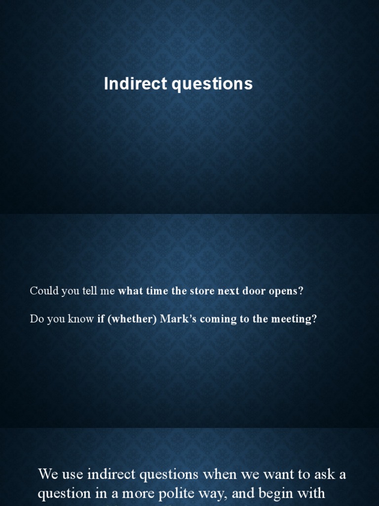 Understanding Indirect Questions | PDF