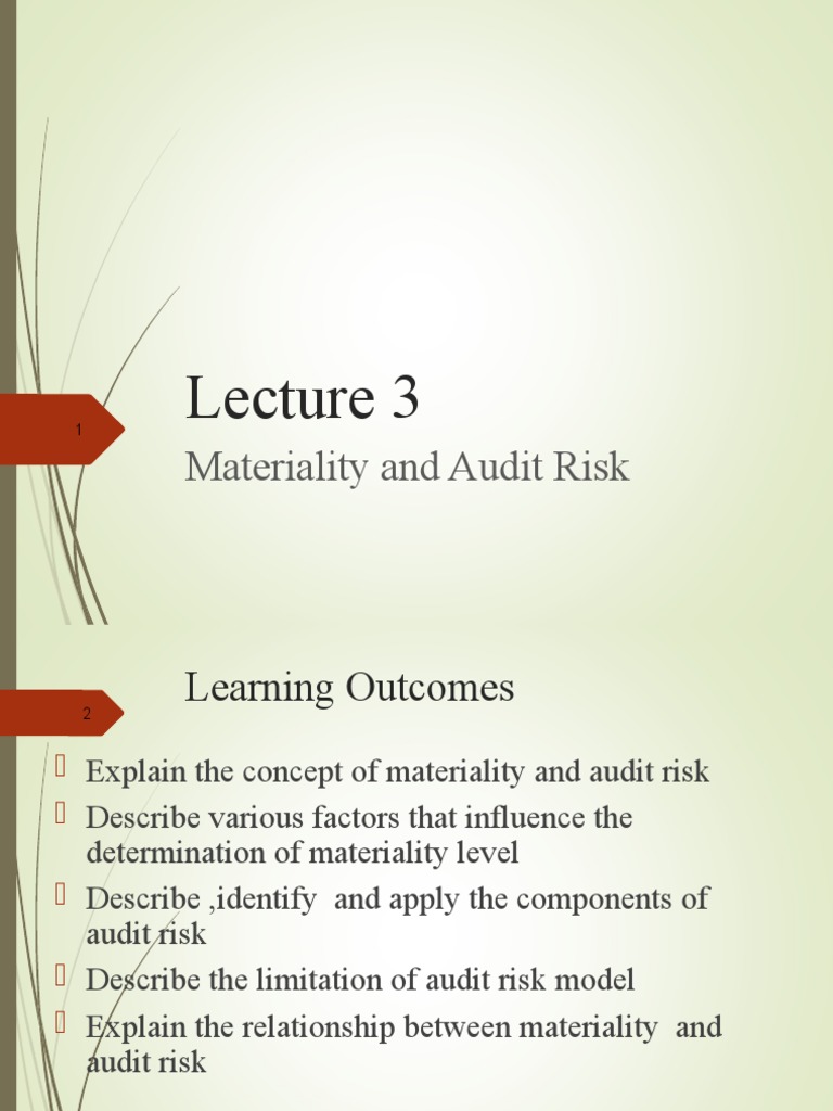 Understanding the Audit Risk Model and its Relationship to Materiality ...