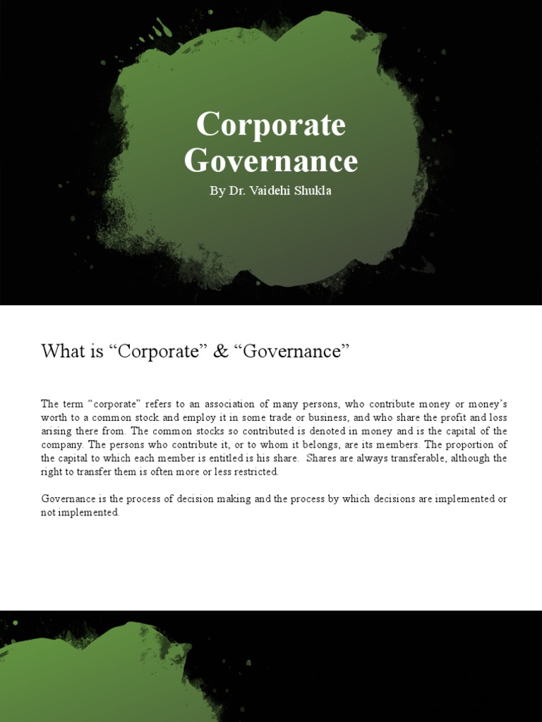Business Ethics and Corporate Governance | PDF | Corporate Governance ...