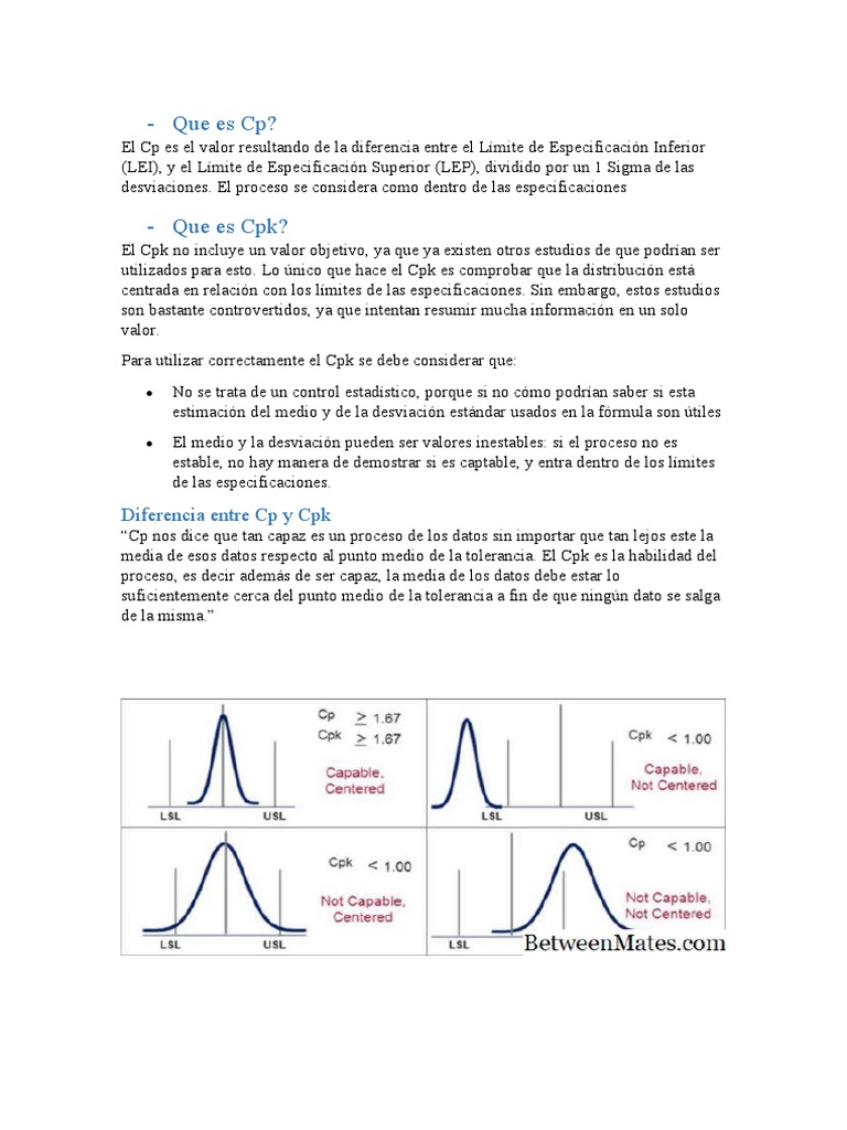 CP y CPK | PDF
