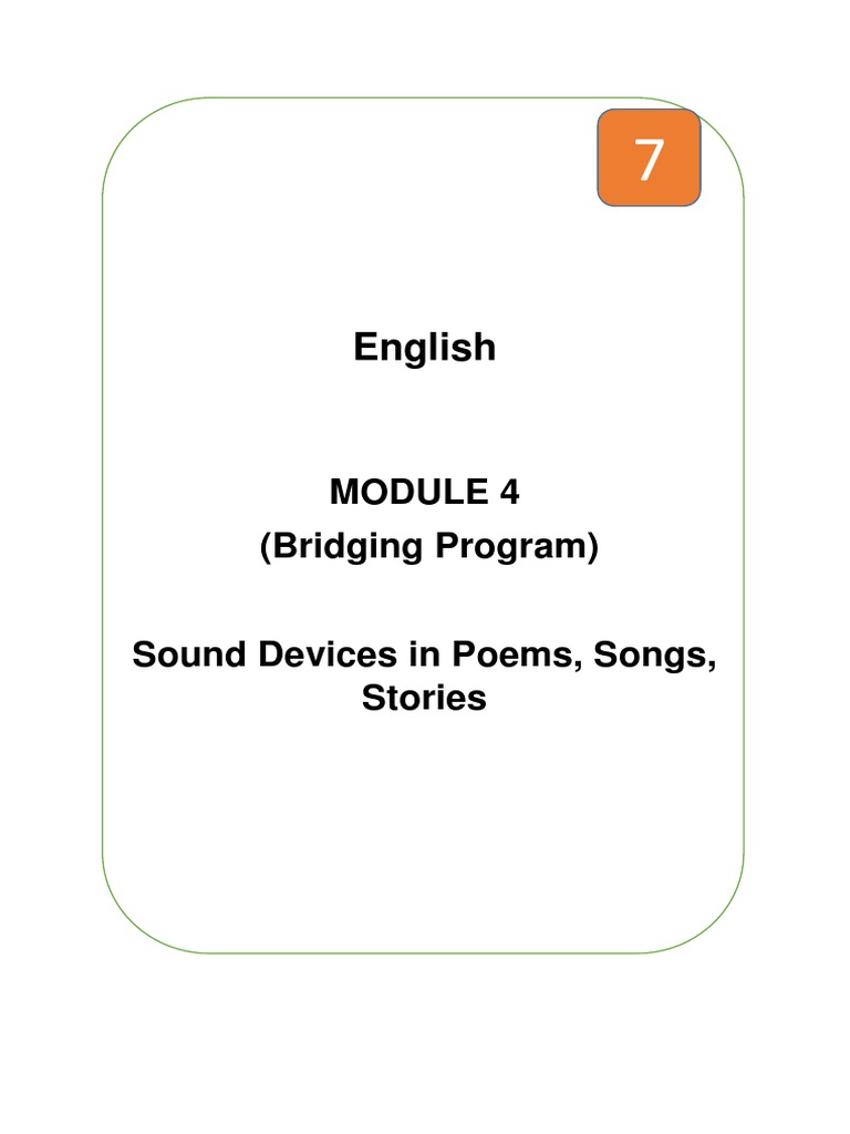 English 7 Module 4 | PDF | Syllable | Poetry