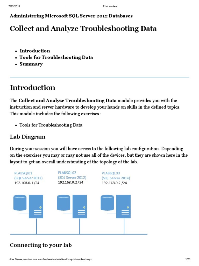 Collect and Analyze Troubleshooting Data | PDF | Microsoft Sql Server ...