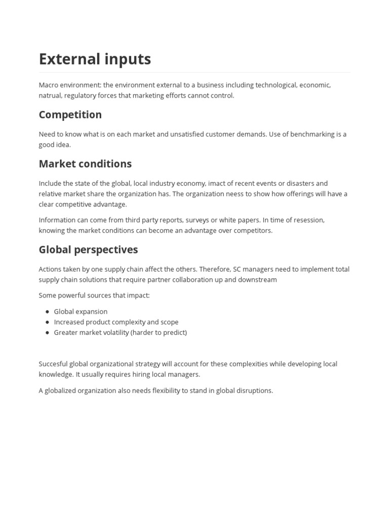 APICS CSCP Module 1 Topic 2 Summary | PDF