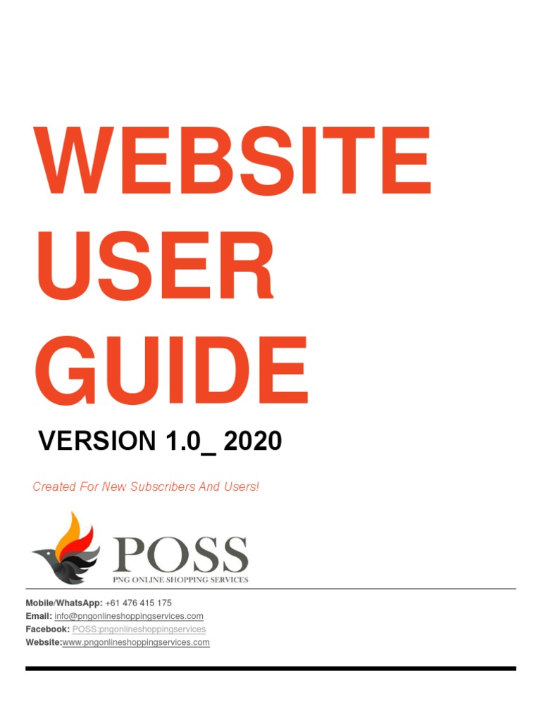 POSS Website User Guide - V1.0 PDF | PDF | Faq | Login
