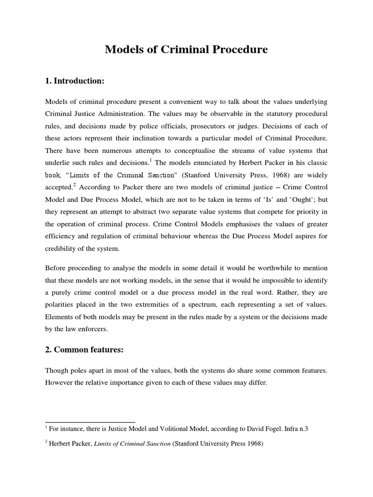 3models of Crim Procedure | PDF | Crime & Violence | Crime Thriller