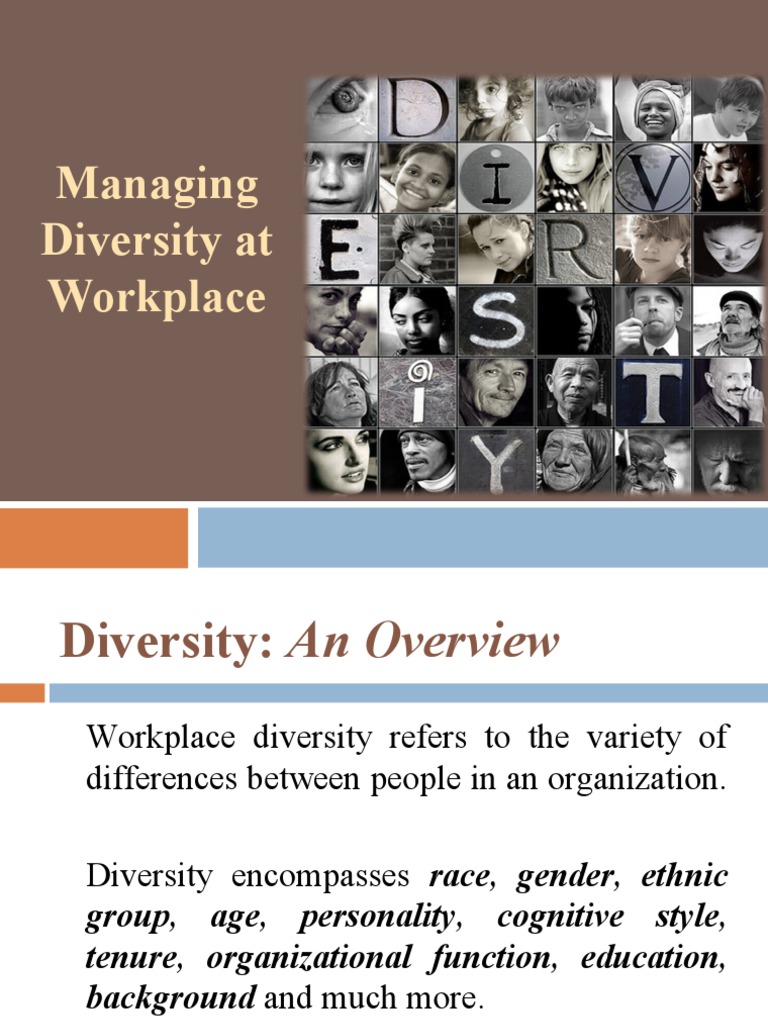 Managing Diversity at Workplace | PDF | Diversity (Business) | Leadership