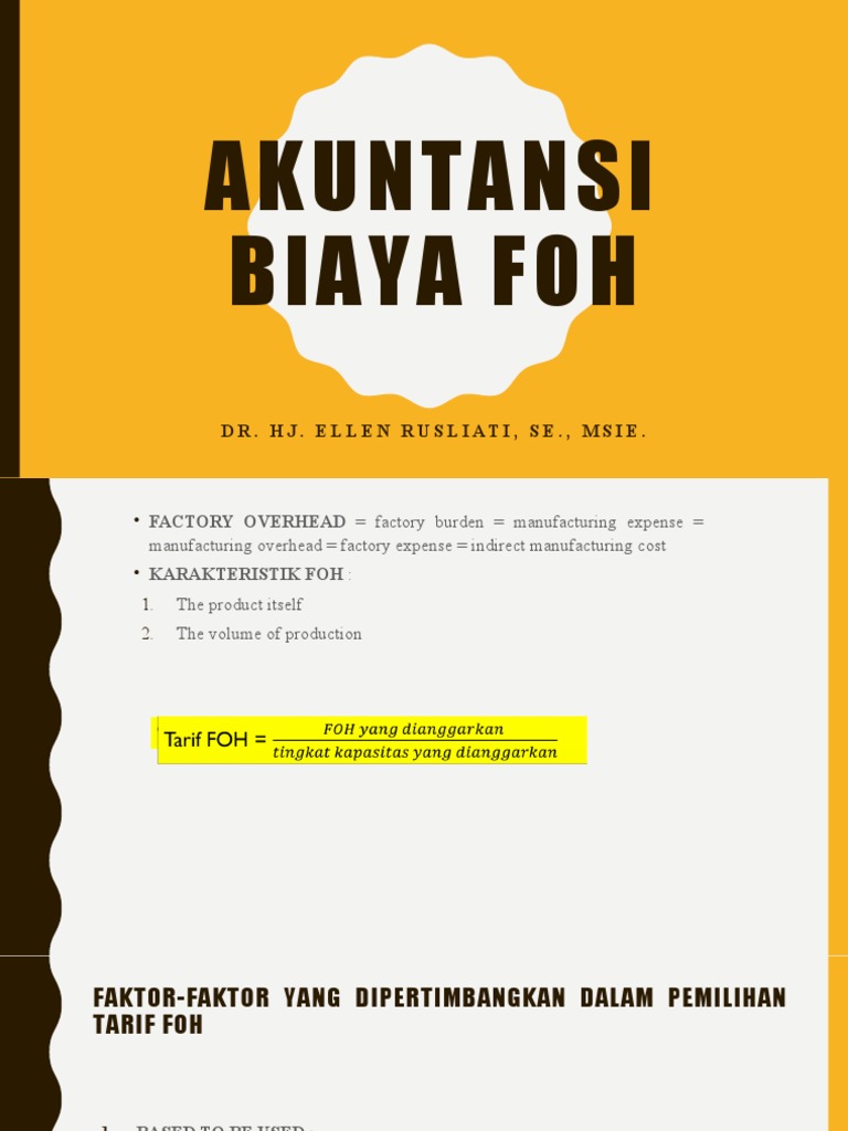 Akuntansi Biaya Foh Pdf Supply Chain Management Production And