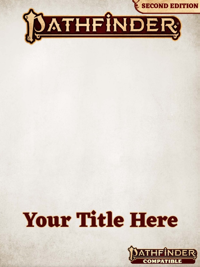 Pathfinder 2nd Edition Homebrew Template - GM Binder | PDF | License ...