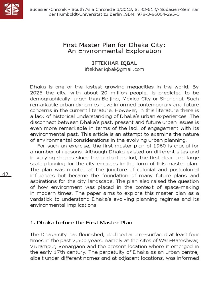 Dhaka's First Master Plan: An Environmental Study | PDF | Dhaka | World ...