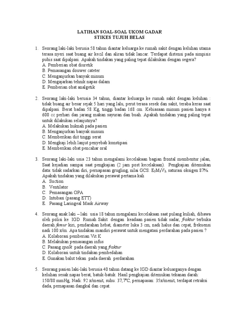 Soal Ukom Gadar 2 | PDF