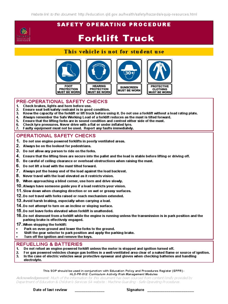 Safety Procedures for Operating Forklifts | PDF | Forklift | Land Vehicles