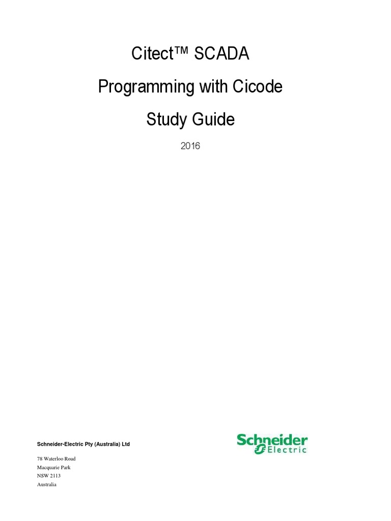 Citect SCADA Cicode 2016 - Study Guide | Download Free PDF | Variable (Computer Science) | Scada