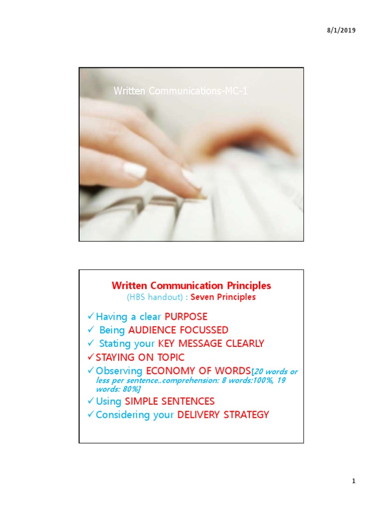 Seven Principles of Effective Written Communication | PDF | Comma | Verb