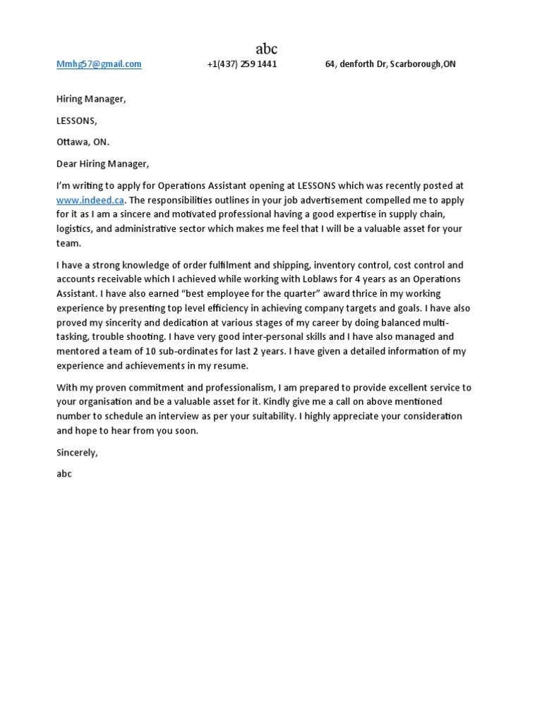 Assignment 2a Cover Letter | PDF