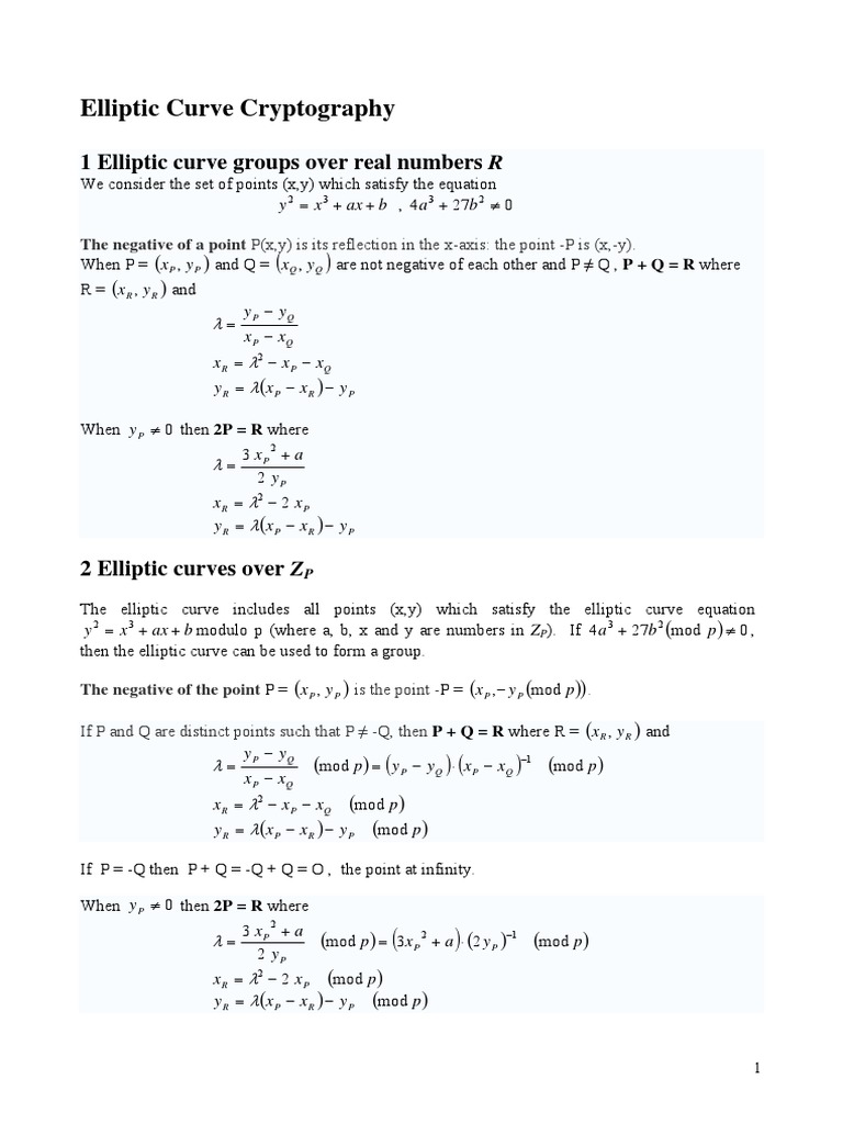 Elliptic Curve Cryptography | PDF | Key (Cryptography) | Public Key Cryptography