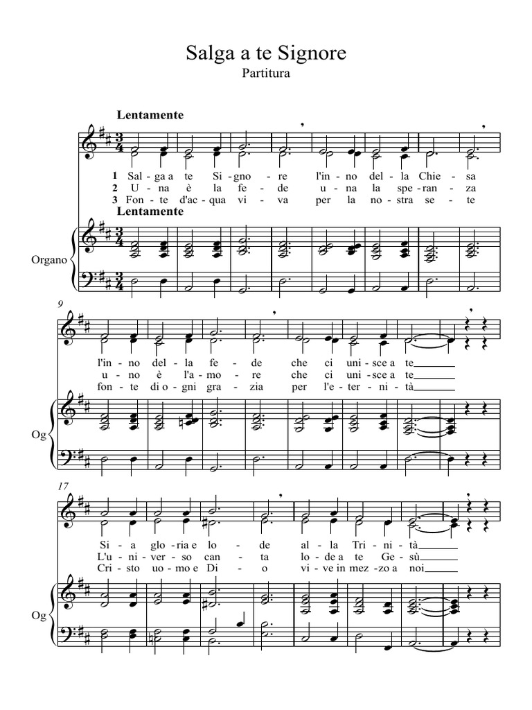 Salga A Te Signore Partitura Completa - Tutto Lo Spartito | PDF