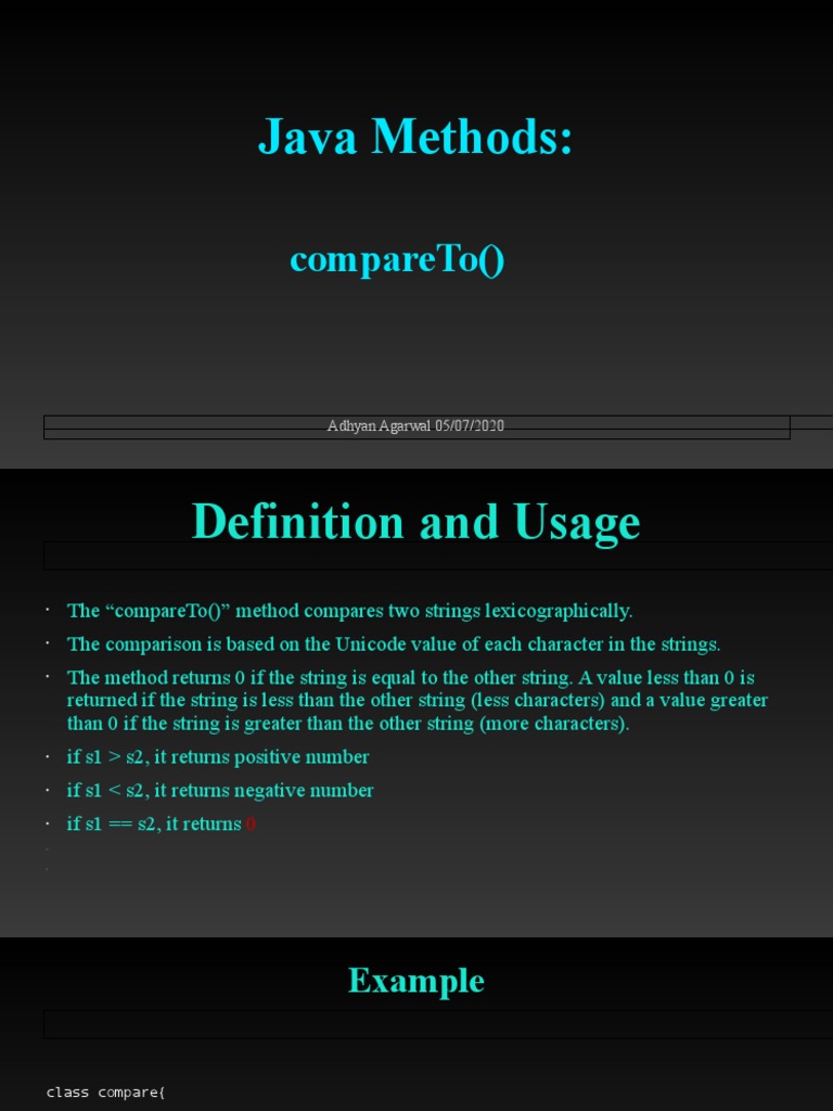Understanding Java's compareTo() Method | PDF