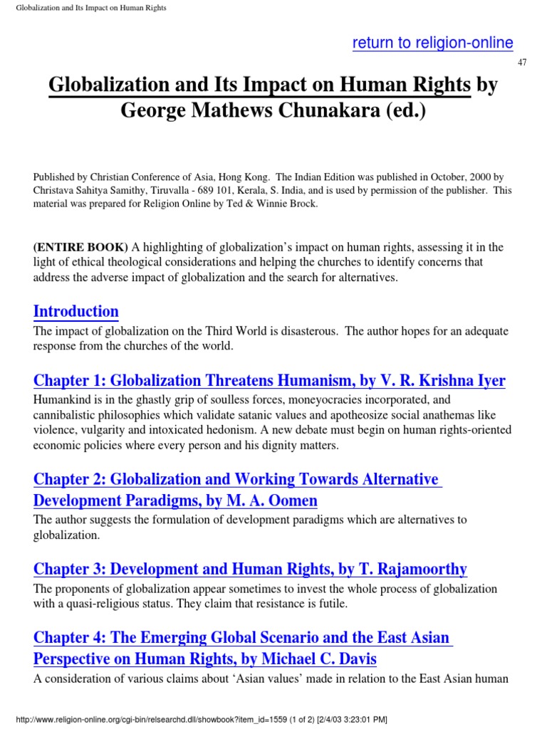 Globalization's Human Rights Impact | PDF | Globalization | Human Rights
