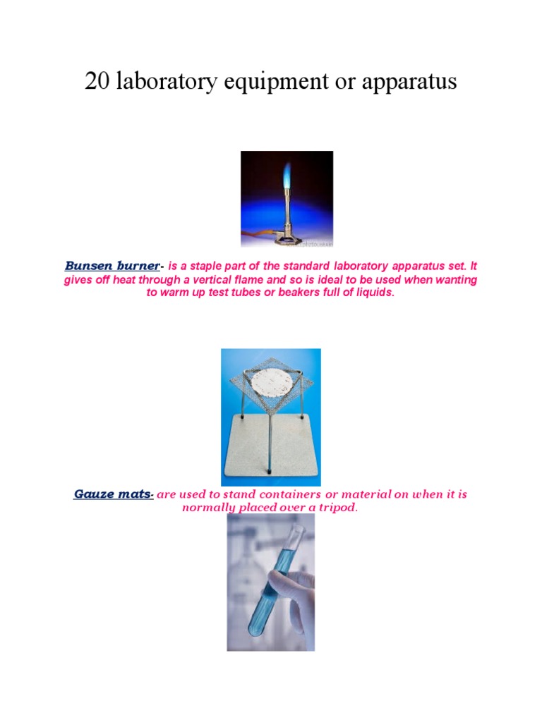 20 Laboratory Equipment or Apparatus: Bunsen Burner | PDF | Home & Garden