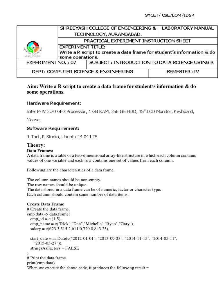 Experiment No 6 | PDF | Data | Computer Engineering