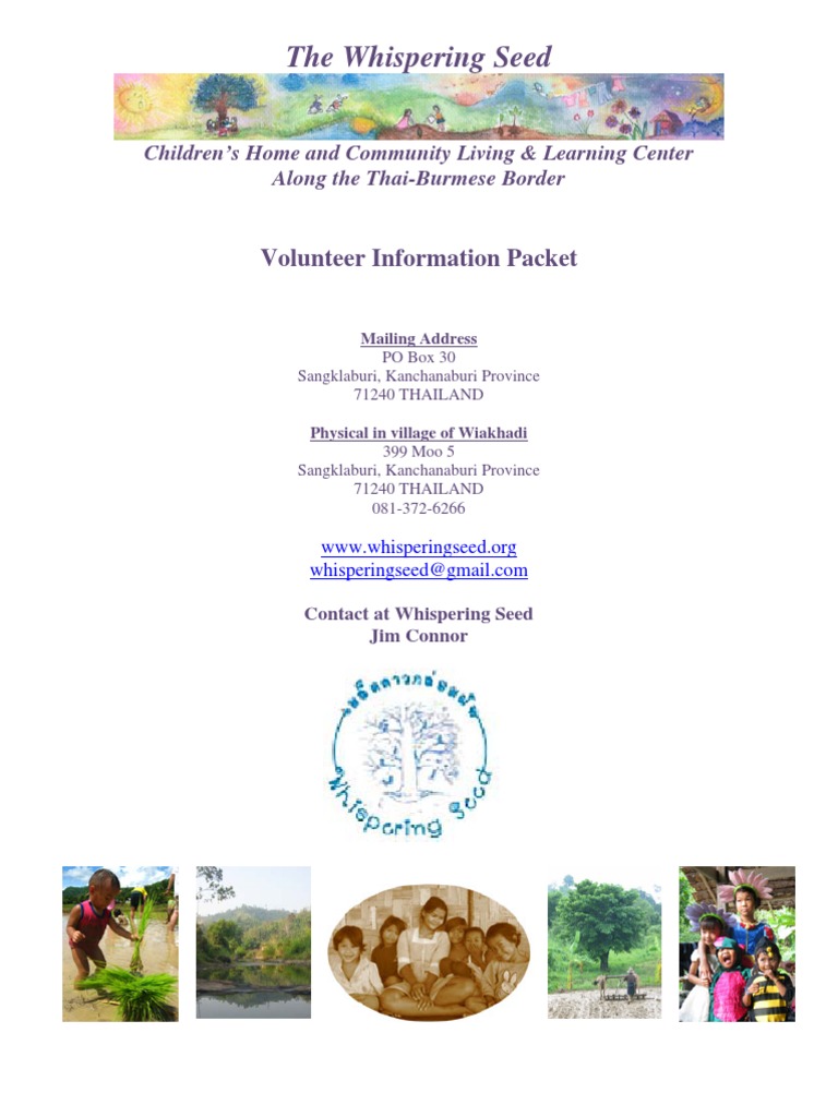 WS Volunteer Packet 2008 | Download Free PDF | Myanmar | Thailand