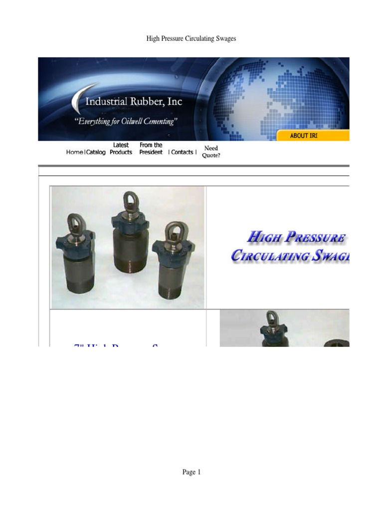 7" High Pressure Swage | PDF