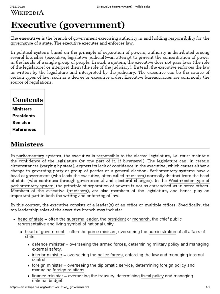 Executive (Government) | PDF | Executive (Government) | Legislature