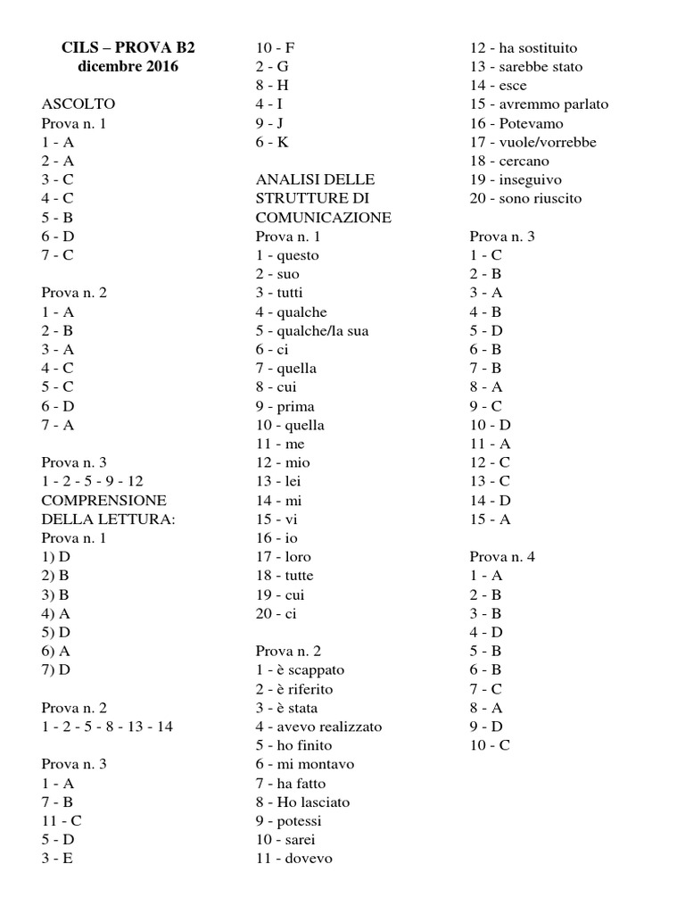 CILS - B2 - Dic 2016 PDF | PDF