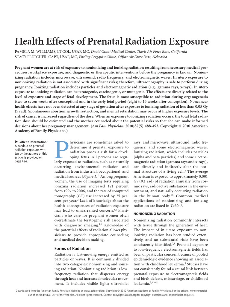 Fetal Radiation Exposure | PDF | Absorbed Dose | Ionizing Radiation