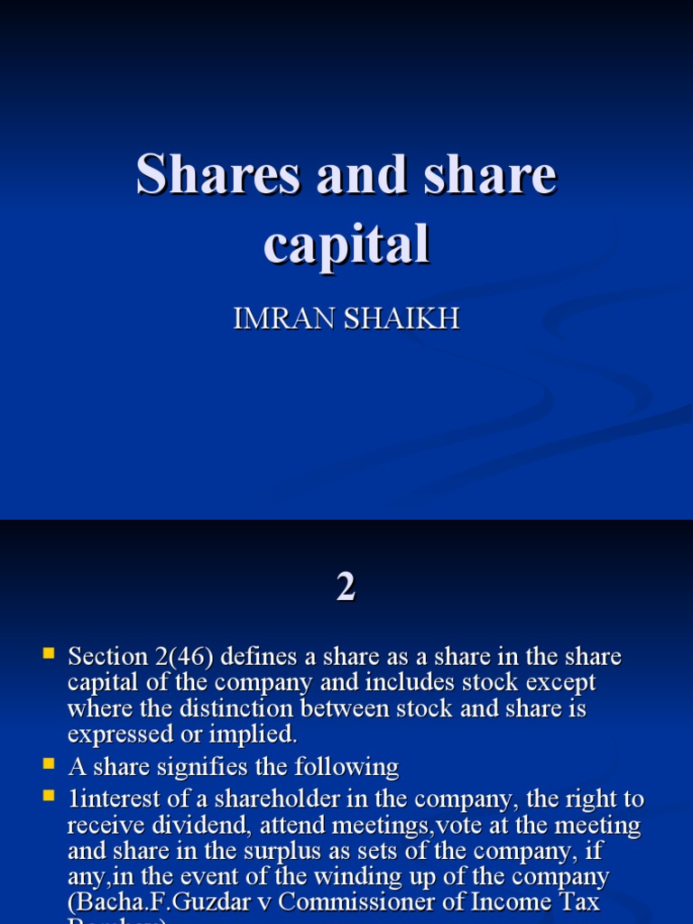 Shares and Share Capital | PDF | Preferred Stock | Stocks