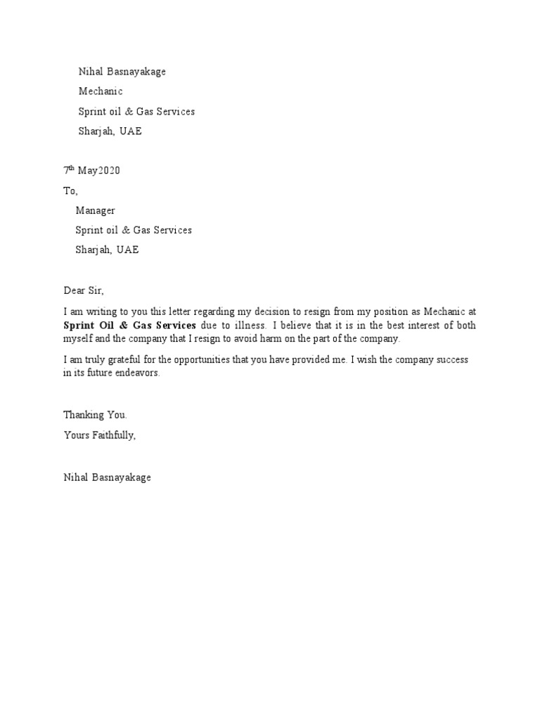 Resignation Letter | PDF