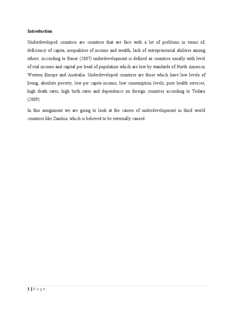 Causes of Zambia's Underdevelopment | PDF | Developing Country | Poverty