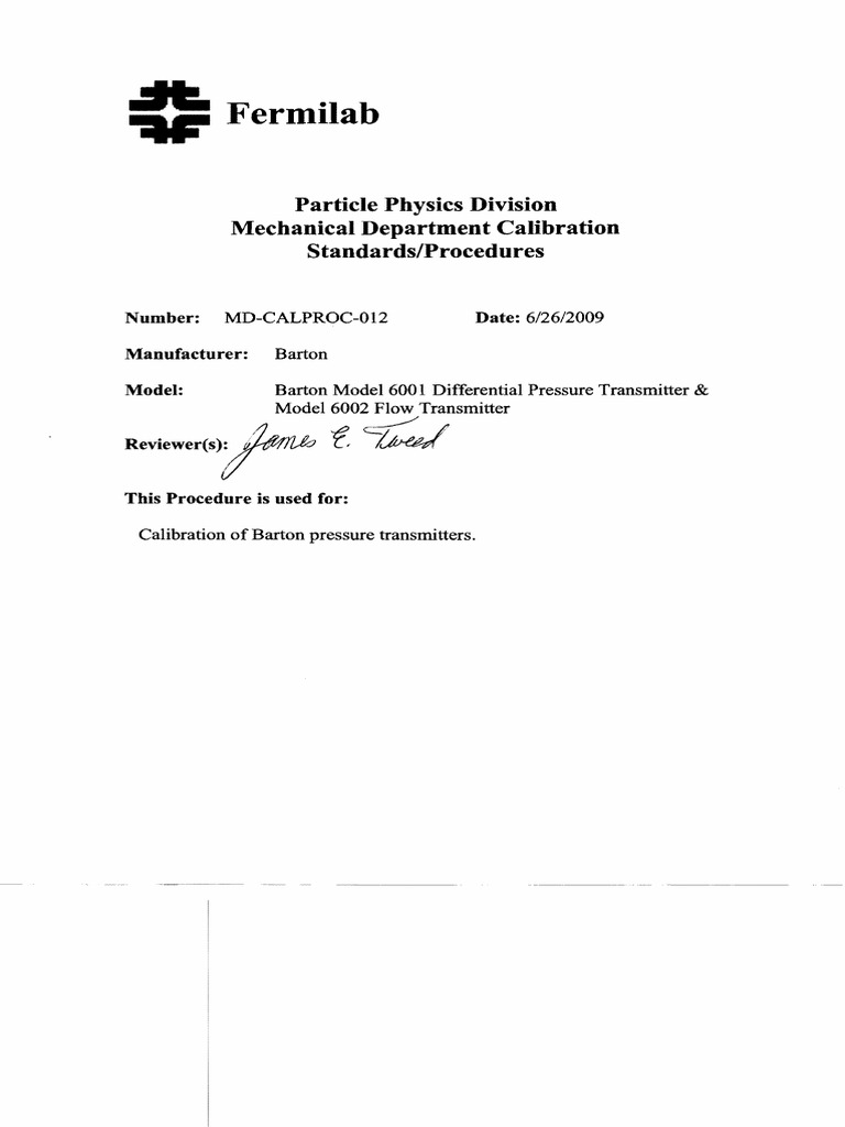 Barton Model 6001 & 6002 Differential Pressure Transmitter and Flow ...
