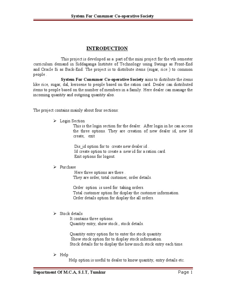 Consumer Co-operative Society System | PDF