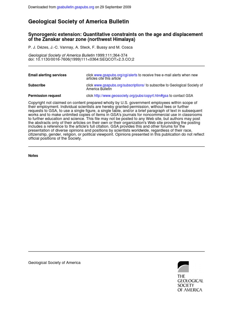 Synorogenic Extension - Quantitative Constraints On The Age and ...