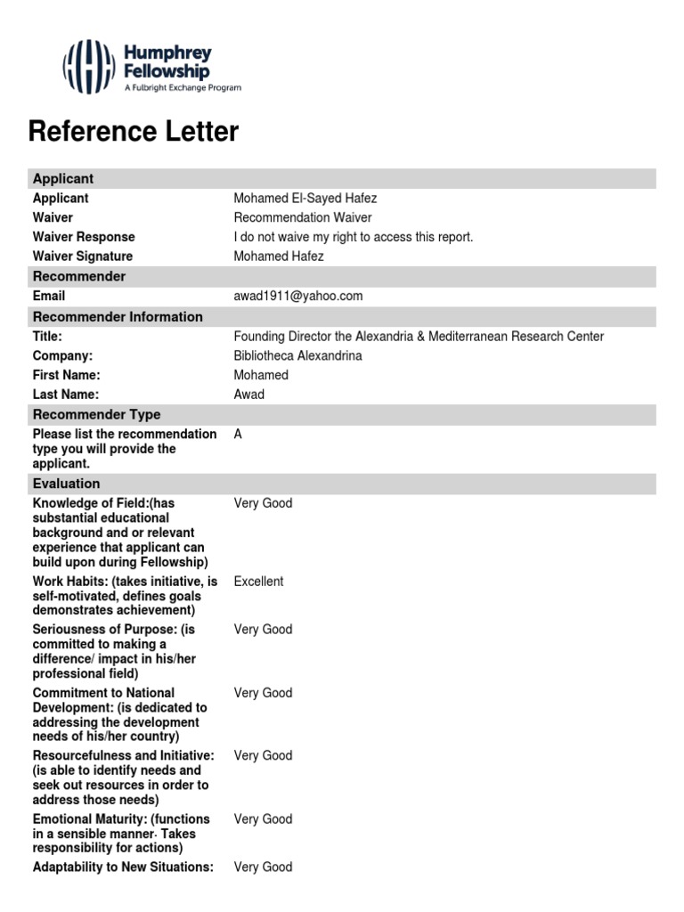 Reference Letter: Applicant | PDF | Psychological Concepts | Cognition