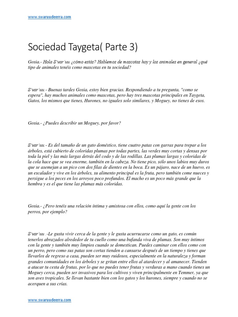 Sociedad Taygeta 3 | PDF | Sufrimiento | Gatos