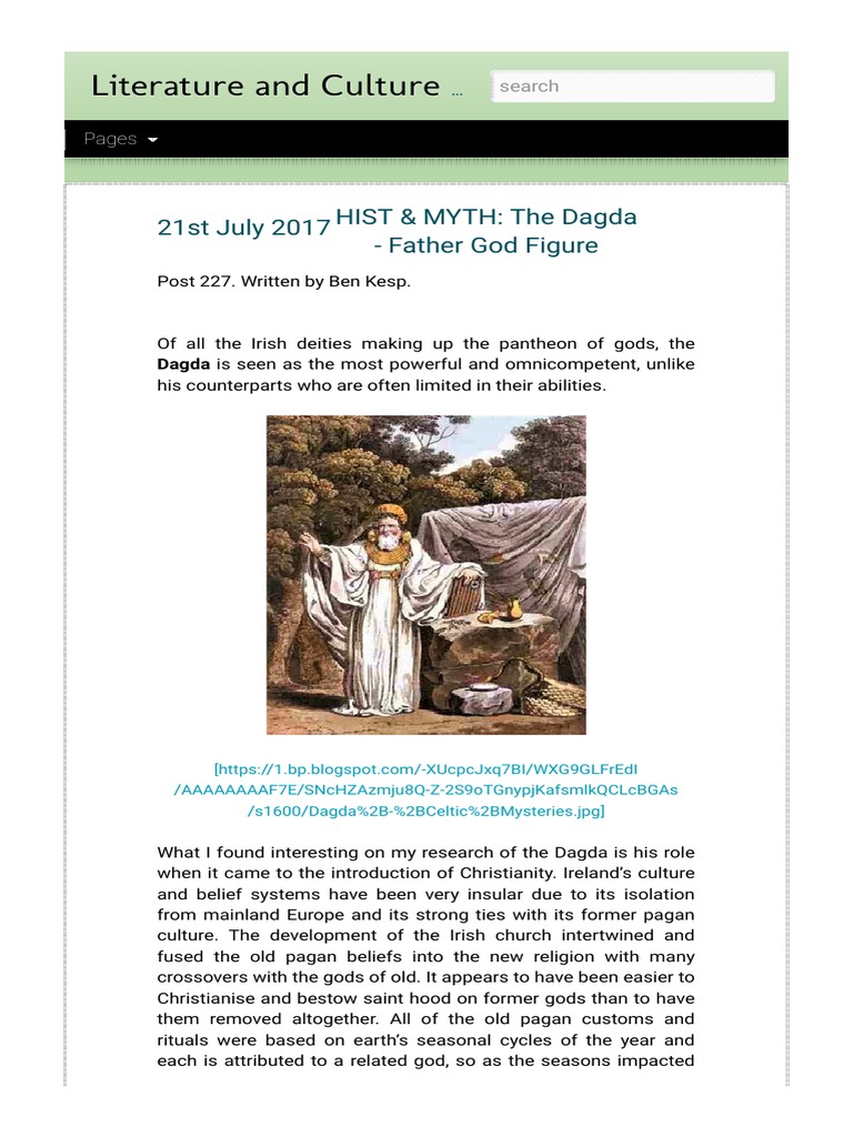 Hist Myth Dagda Father God Figure - HTML | PDF | Mythology | European ...