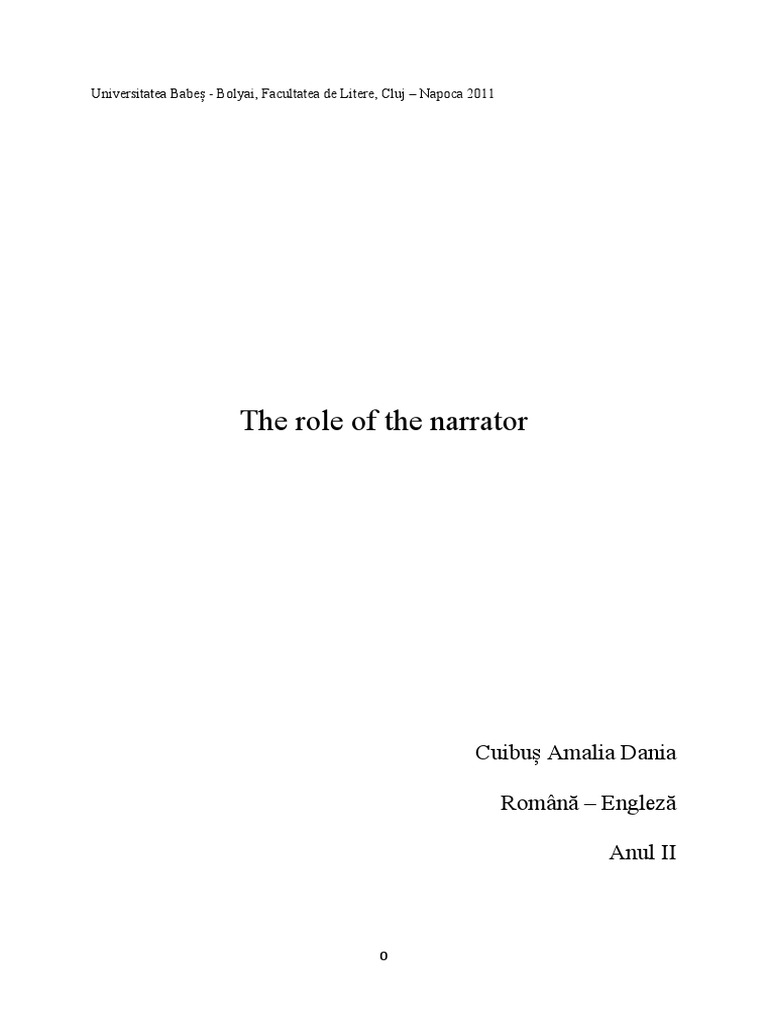 Role of the Narrator in Lawrence and James | PDF | Narration | The Turn ...