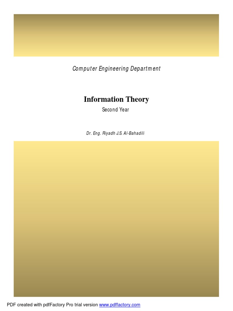 Information Theory PDF | PDF | Code | Error Detection And Correction