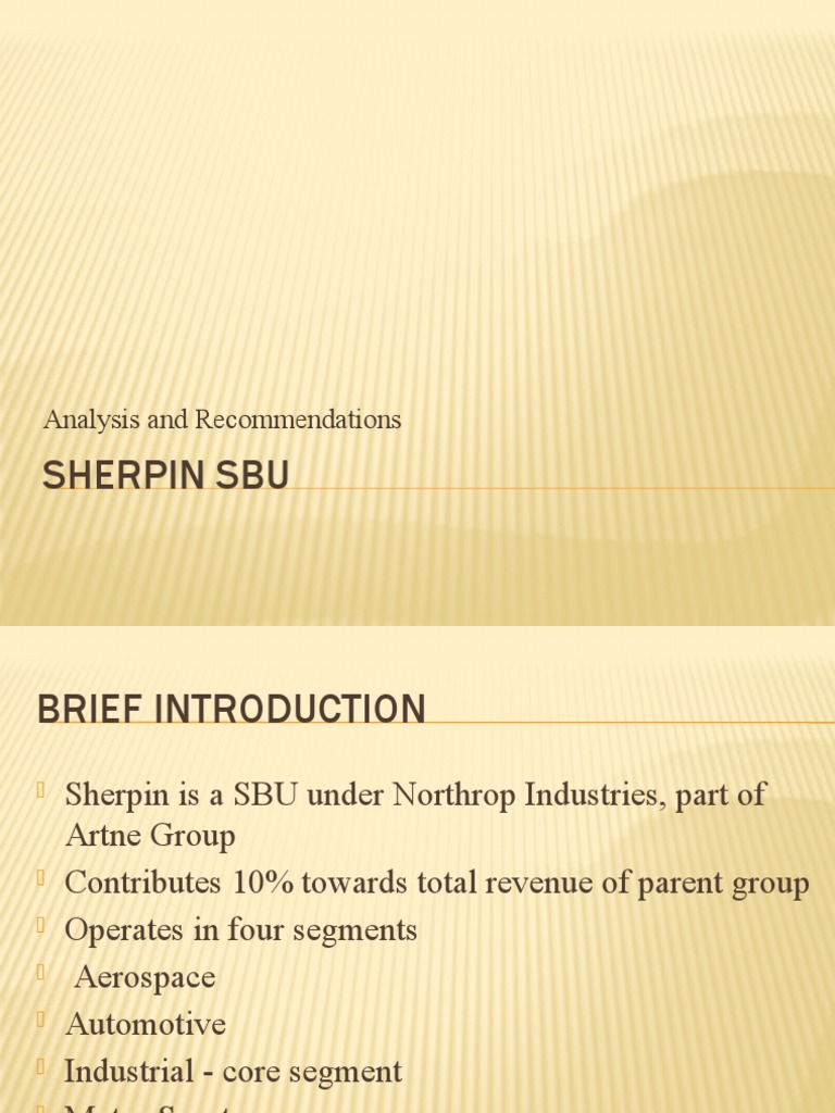 Sherpin Sbu: Analysis and Recommendations | PDF | Supply Chain | Supply ...