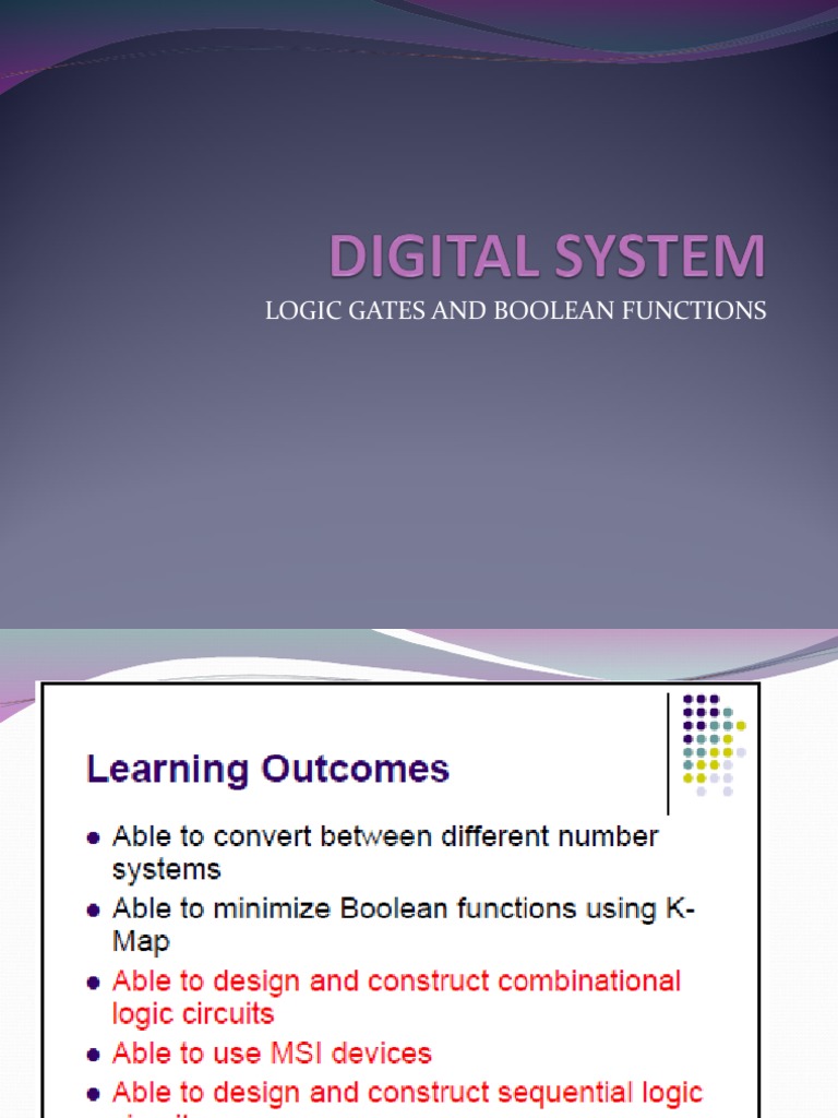 4b Digital System - Logic Gates & Boolean Expression | PDF | Boolean ...