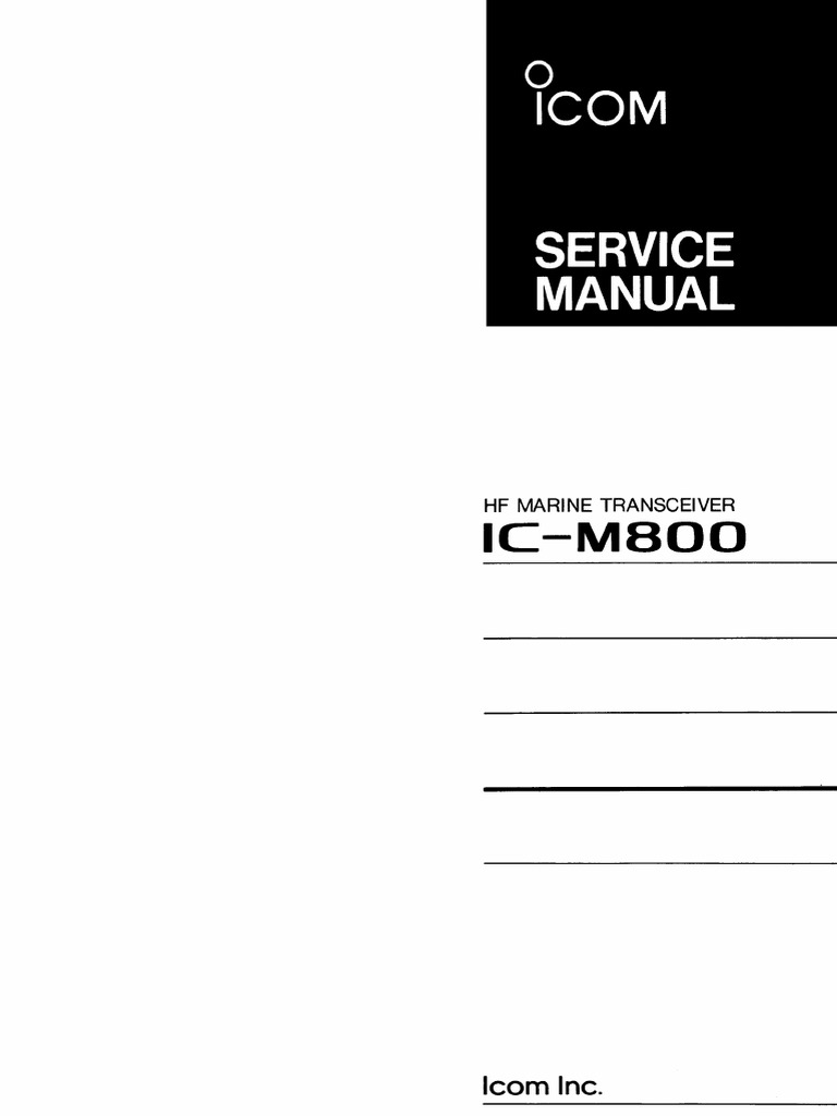 Ic-M800 Service Manual | PDF