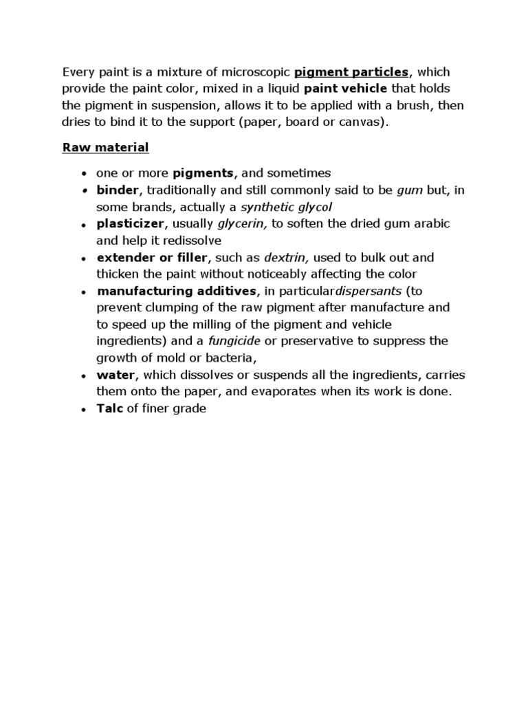 Paint Manufacturing Process Overview | PDF | Business | Art