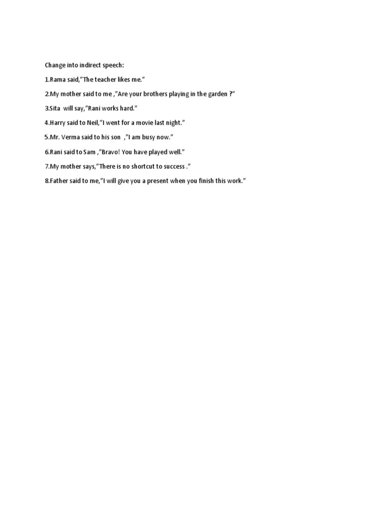 Calss VII Narration Q PDF | PDF