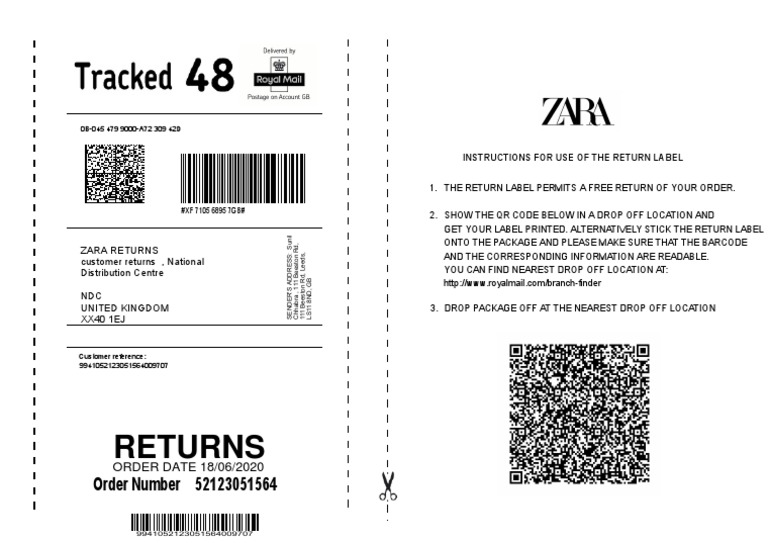 Returns: Order Number 52123051564 | PDF