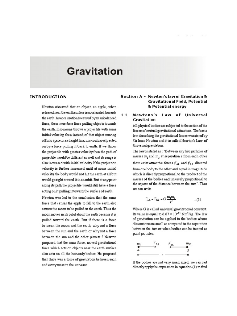 Understanding Gravitation: Newton's Law of Universal Gravitation and the Concepts of ...