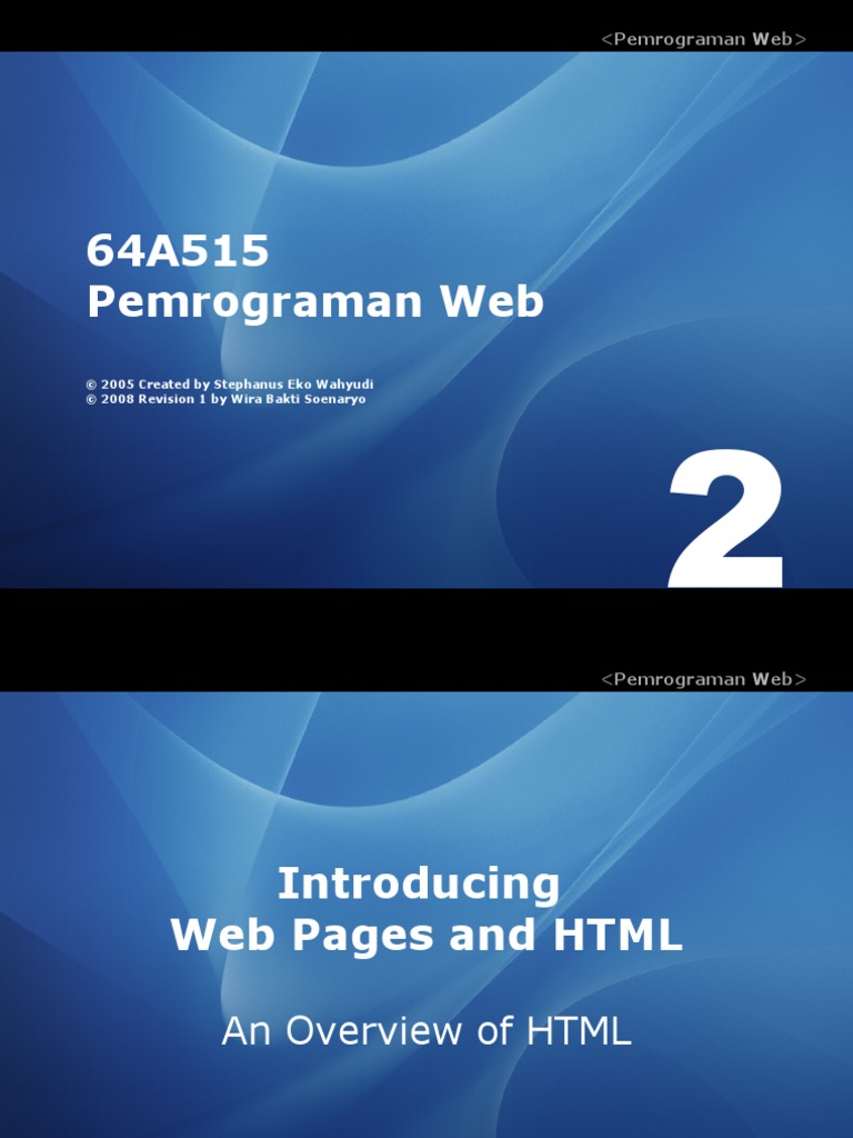 64A515 Pemrograman Web | PDF | Html Element | Html