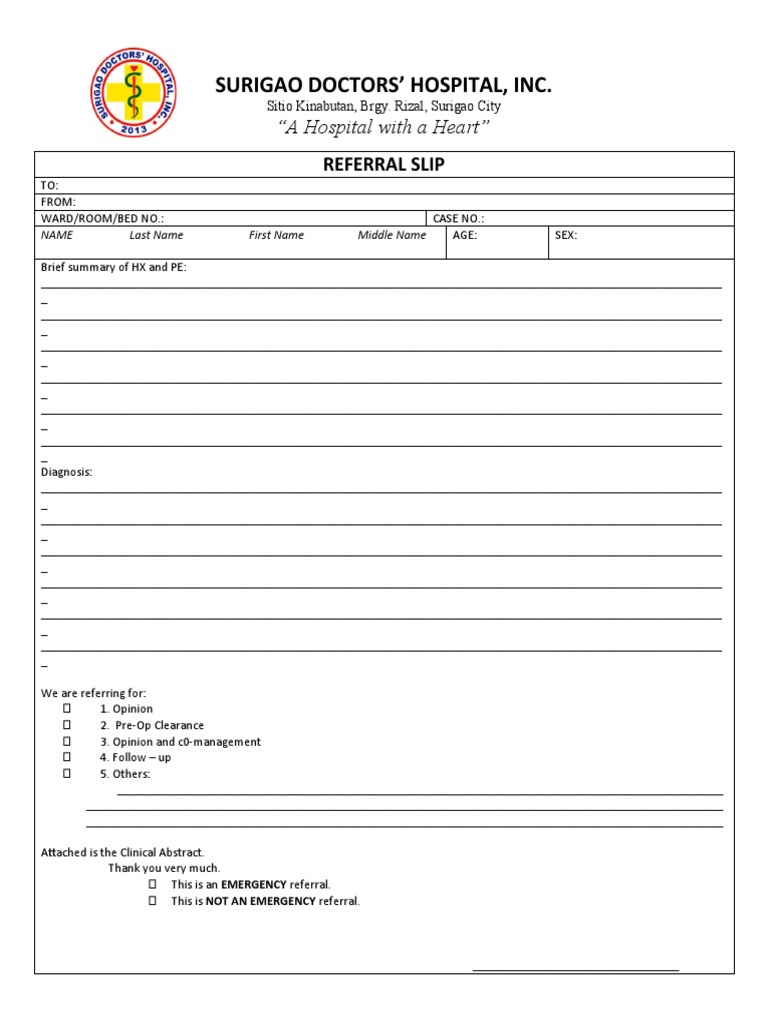 Referral Slip Blue | PDF | Health Care